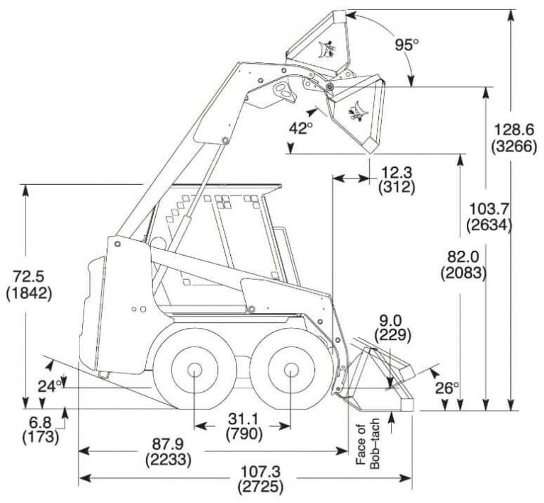 Bobcat 553 Skid Steer Loader Specs, Weight & Dimensions - CodeReady