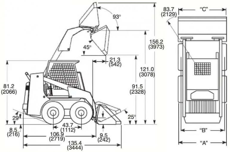 Bobcat 863 Skid Steer Loader Specs, Horsepower, Weight & Dimensions ...