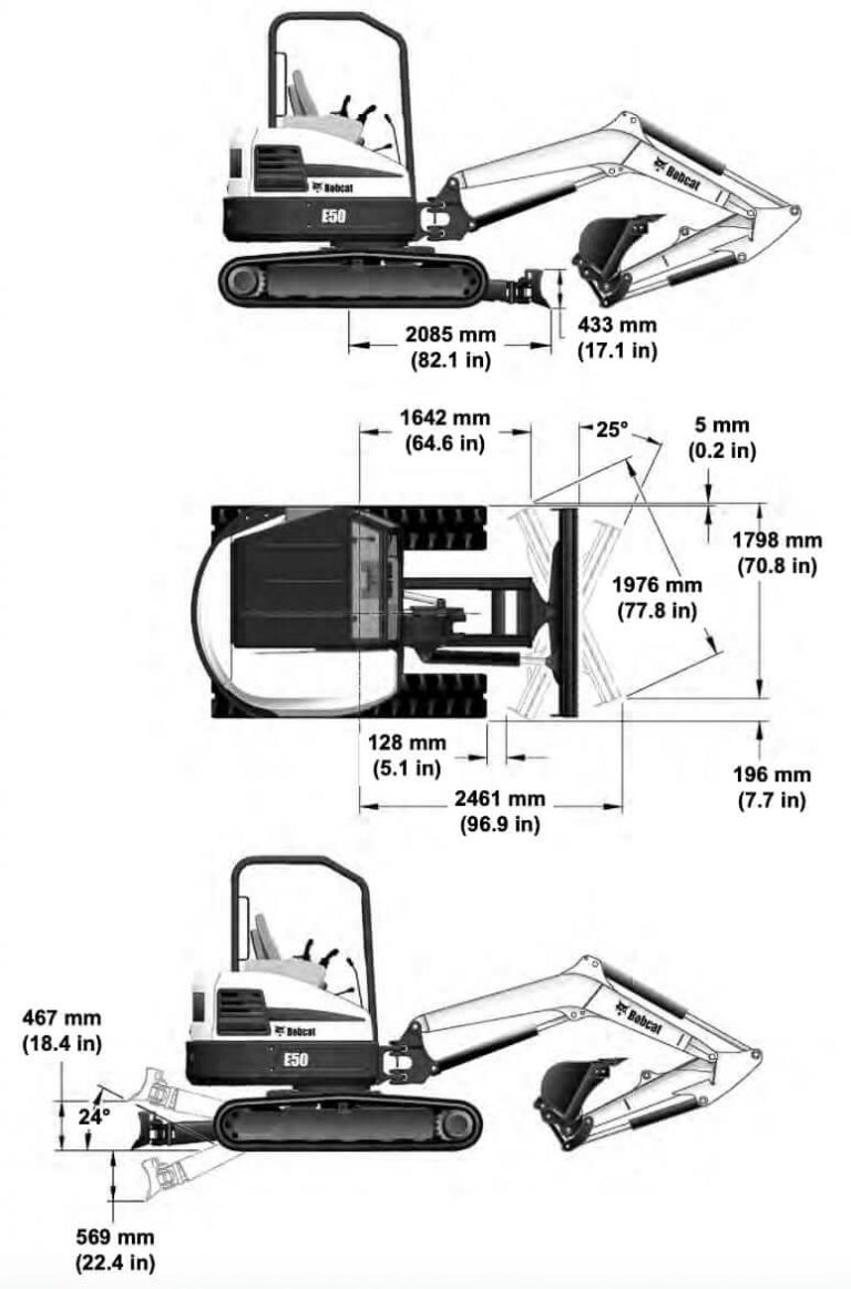 Bobcat E50 Mini Excavator Specs, Weight & Dimensions - CodeReady