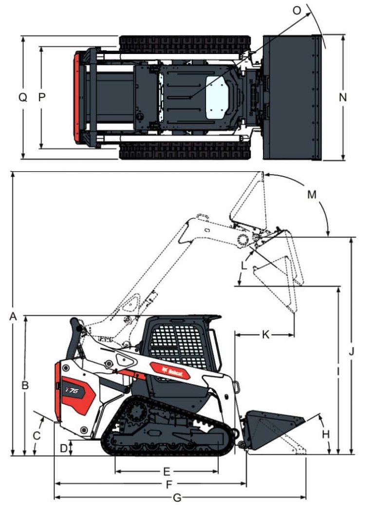 Bobcat T76 Compact Track Loader Specs, Horsepower, Weight & Dimensions ...