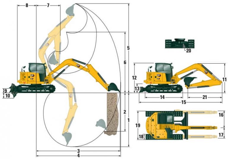 CAT 309 CR Mini Excavator Specs, Weight & Dimensions - CodeReady