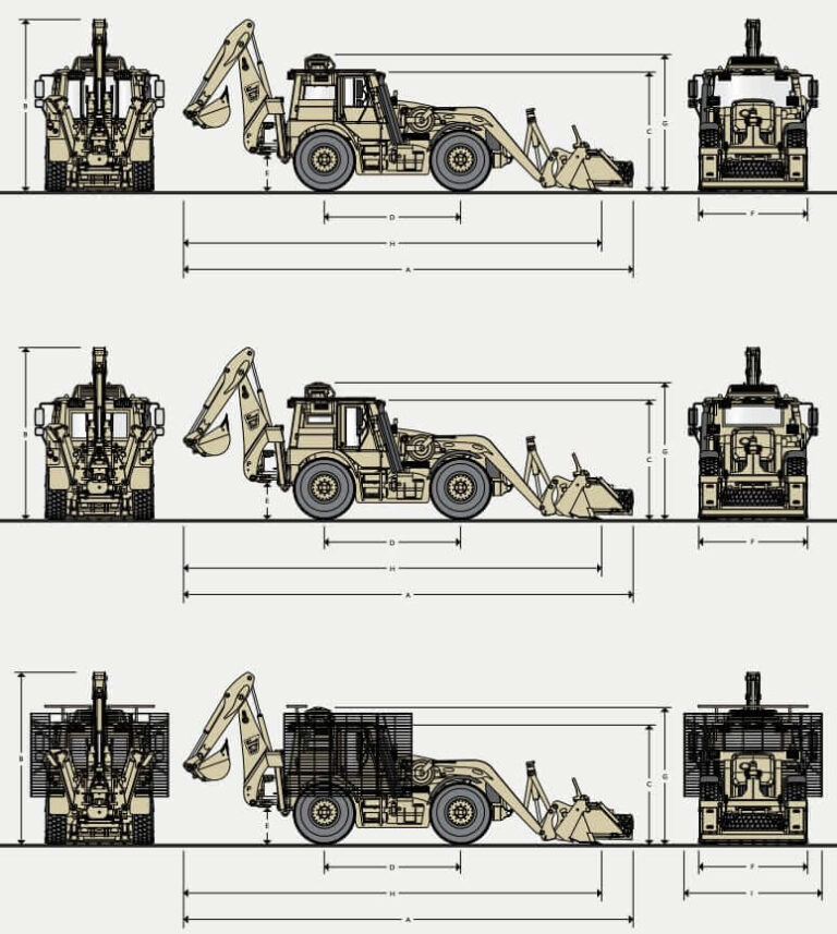 JCB HMEE Armored Military Backhoe Loader Specs, Weight & Dimensions - CodeReady