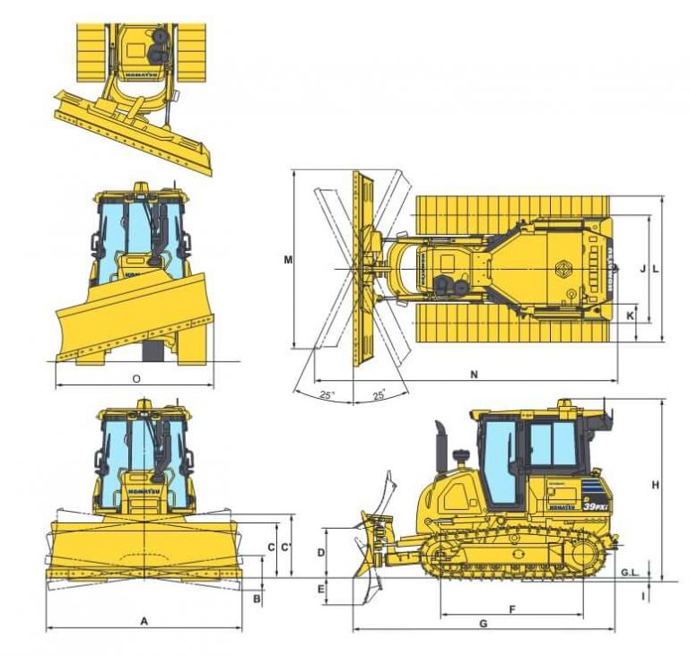 Komatsu D39PXi-24 Dozer Specs, Weight & Dimensions - CodeReady