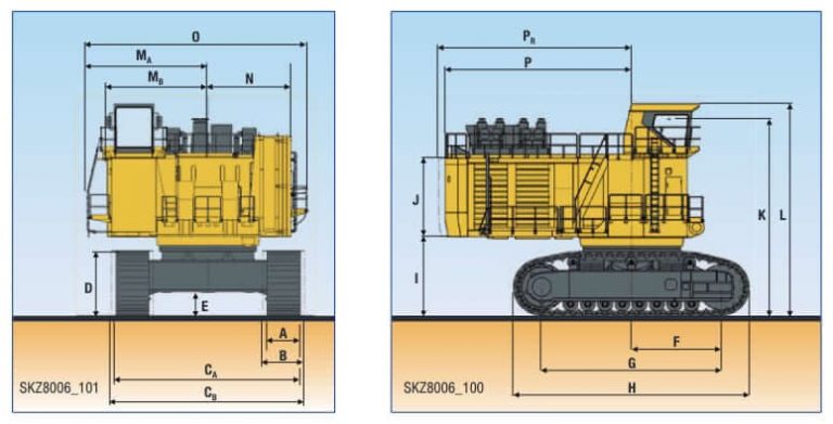 Komatsu PC8000-6 Mining Excavator Specs, Weight & Dimensions - CodeReady