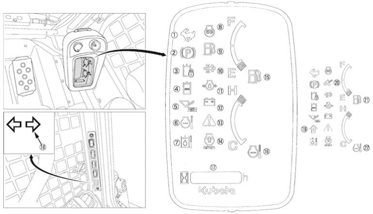 Kubota Dashboard Symbols, Indicators, Warning Lights & Gauges Meaning ...