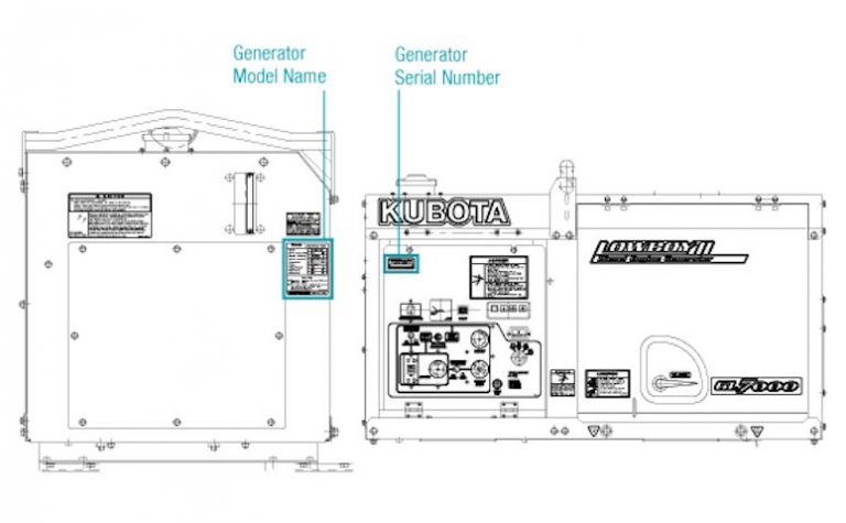 Where to Find Kubota Generator Serial Number & Decode Model Name ...