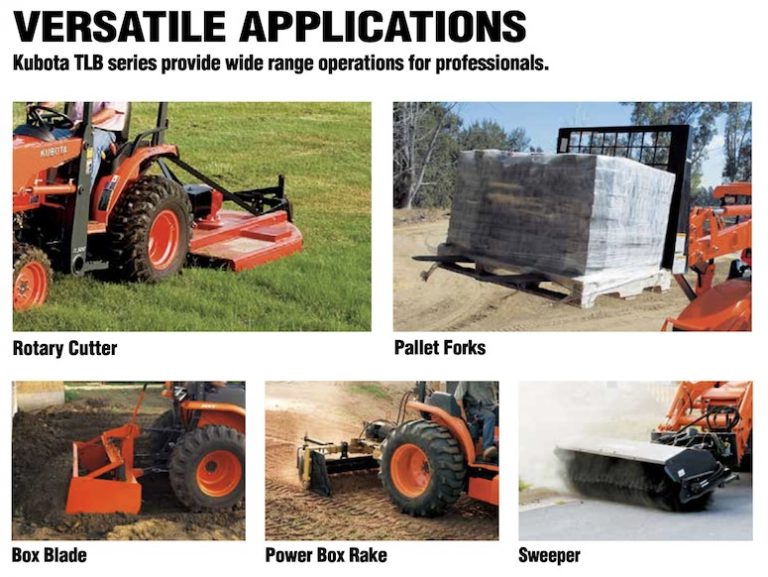 Kubota B26 Specs, Weight & Attachments (Loader TL500 + Backhoe BT820 ...