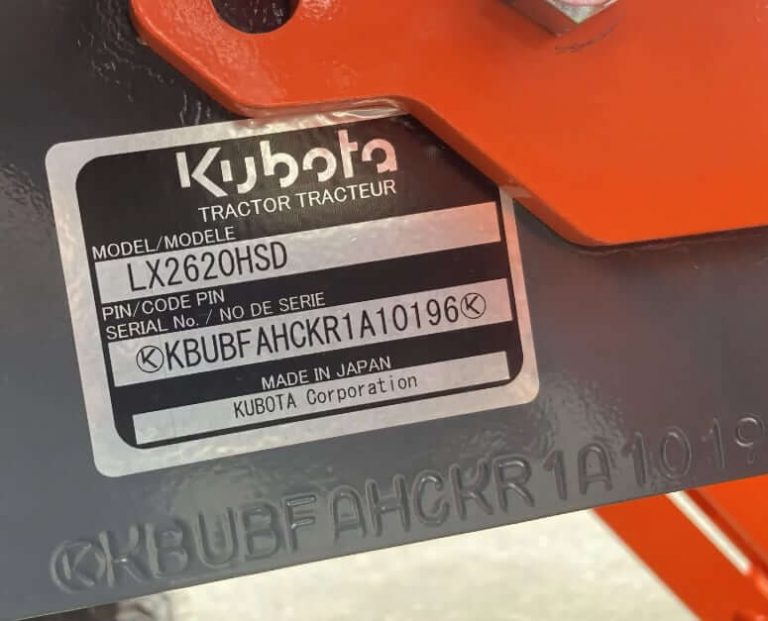 Kubota Tractor Serial Number Location: Where to Find a PIN? | CodeReady
