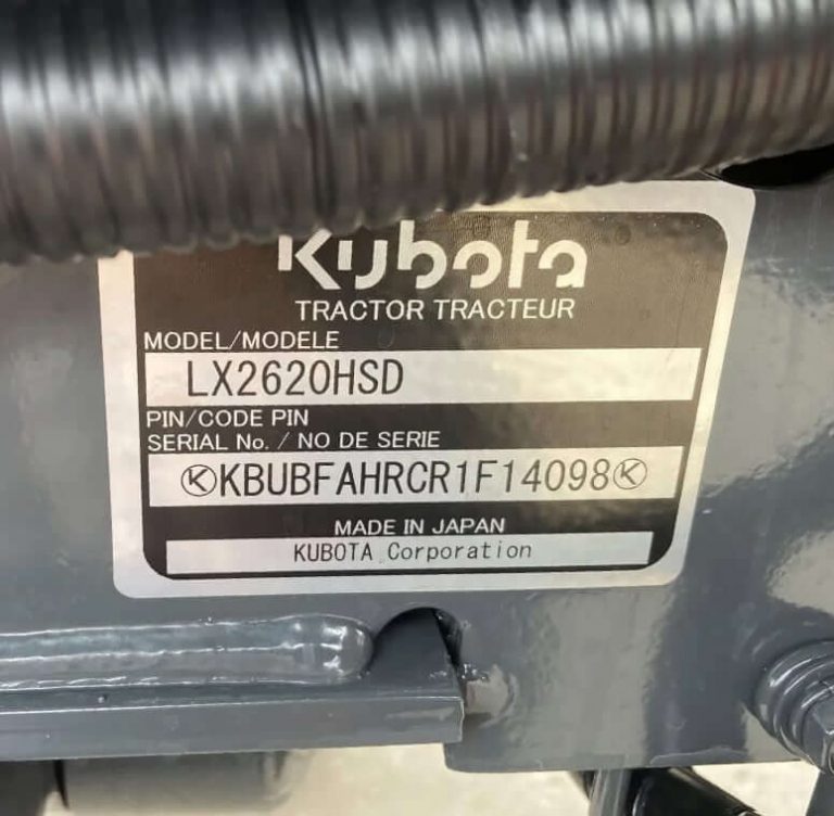 Kubota Tractor Serial Number Location: Where to Find a PIN? | CodeReady