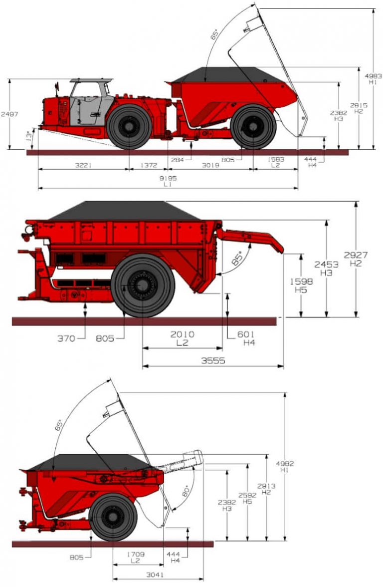 Sandvik Toro TH320 Underground Truck Specs, Weight & Dimensions - CodeReady